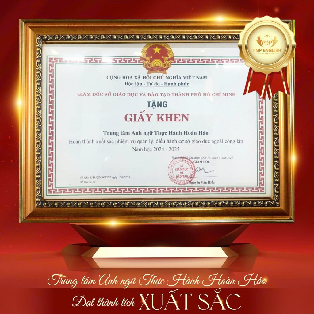 PMP ENGLISH NHẬN BẰNG KHEN CỦA SỞ GIÁO DỤC - PMP English chuyên đào tạo ...